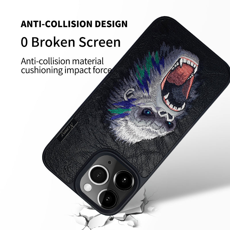 Premium Nimmy ® Dazzling Series 3D Embroidery Leather Case for iPhone ...