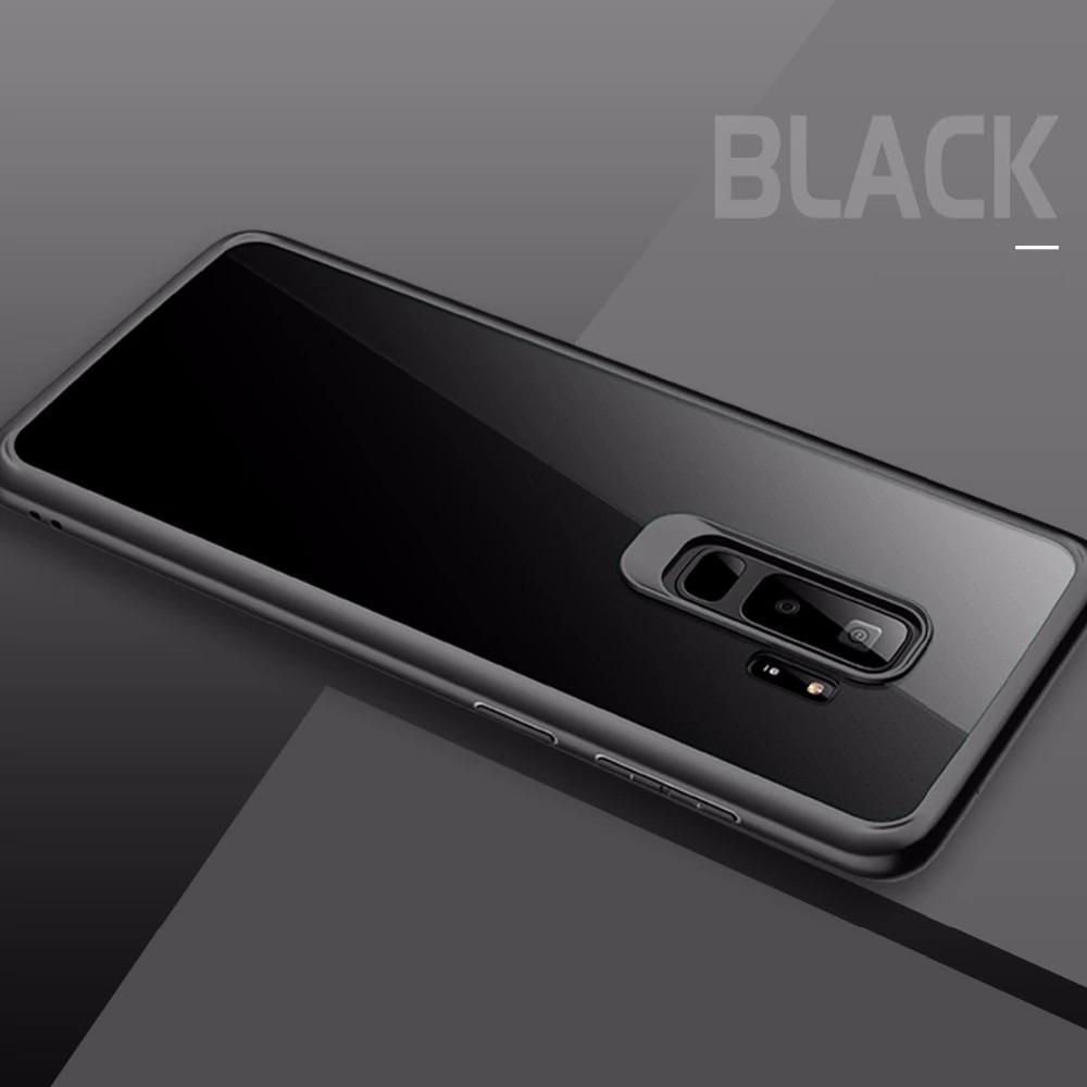 Samsung Galaxy S9 Plus Premium Transparent Hard Acrylic Back with Soft ...