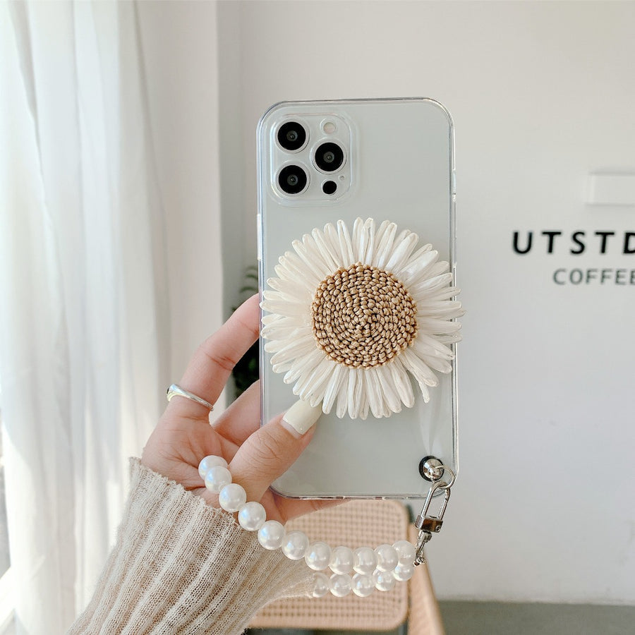 Premium Floral Transparent Mirror With Pop Socket case for iPhone 13 S ...